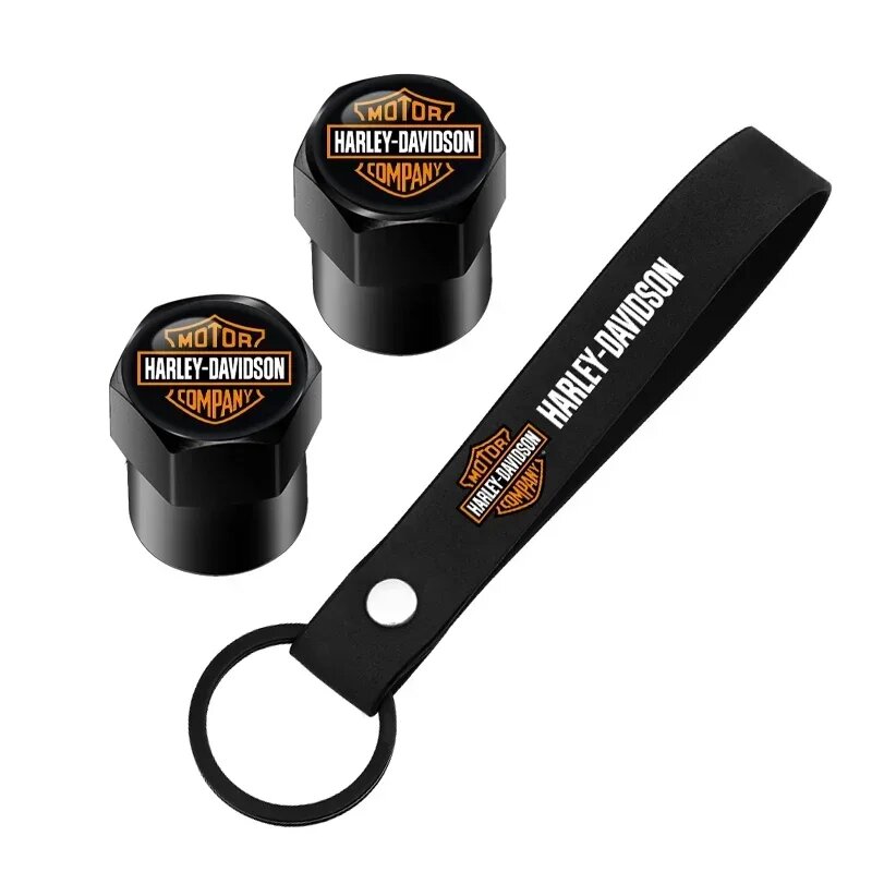 Кожаный мотоциклетный брелок с логотипом мотоцикла для Harley Davidson Electra Glide 2pcs black
