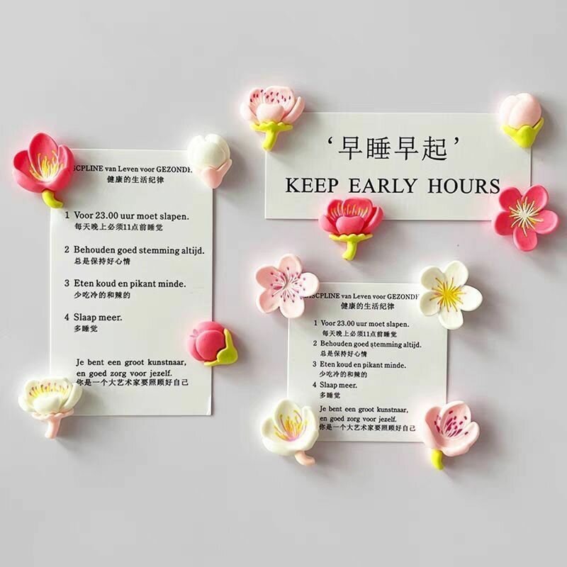 Набор магнитов цветы из смолы, 12 шт,12, разноцветный