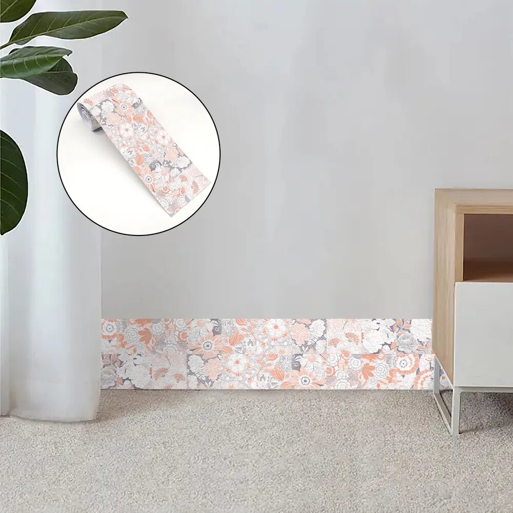 Самоклеющаяся водостойкая плинтусная лента для стен, наклейка-бордюр, виниловый декор под плитку, 10/15/20/30 см x 240 см