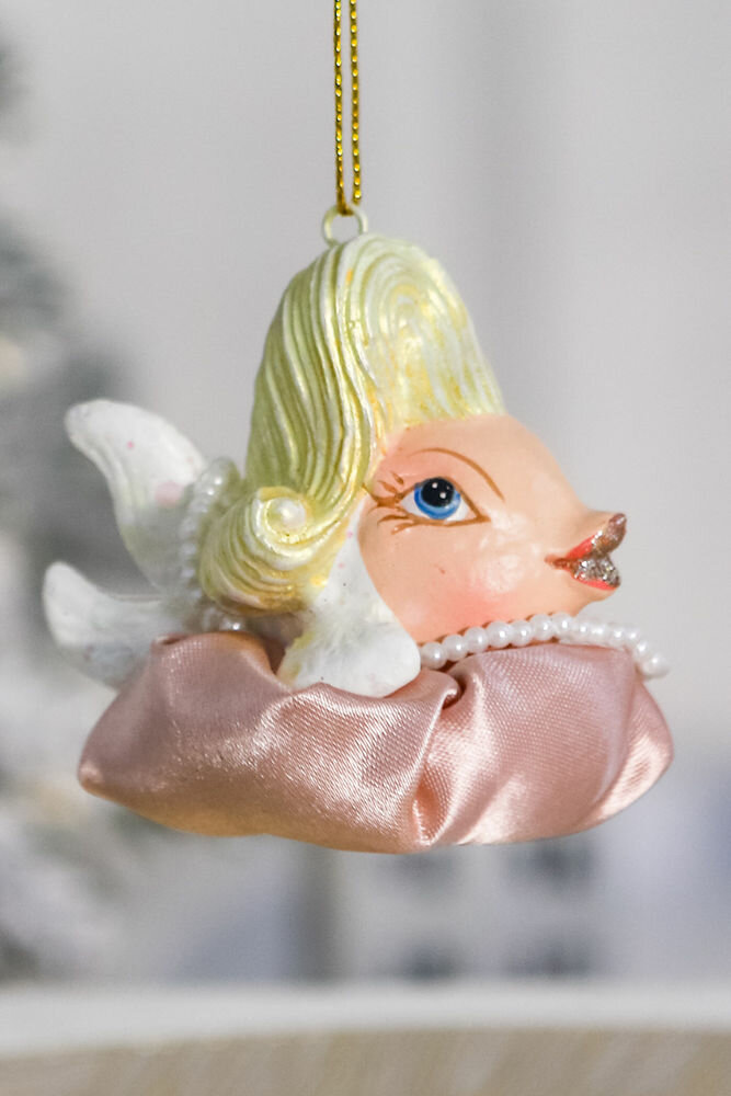 Ёлочное украшение рыбка антонелла, полистоун, текстиль, 9 см, Гудвилл (Goodwill) B90210-1