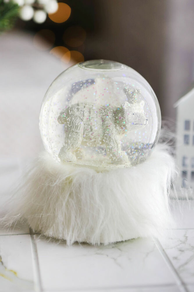 Снежный шар царство белизны - медведь, 14 см, Kaemingk 530766-2