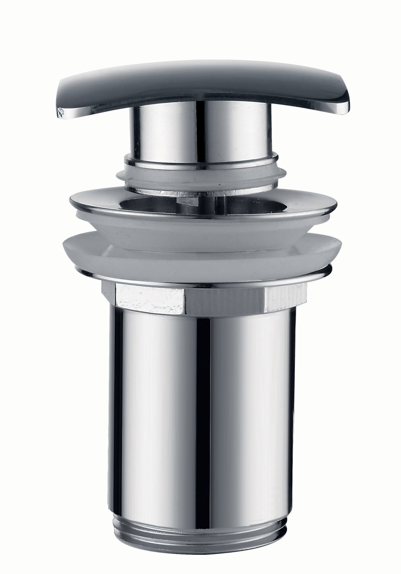 Автоматический донный клапан Клик-Клак 1'1/4 KorDi KD F706 со слив-переливом для раковин, латунь хромированная.