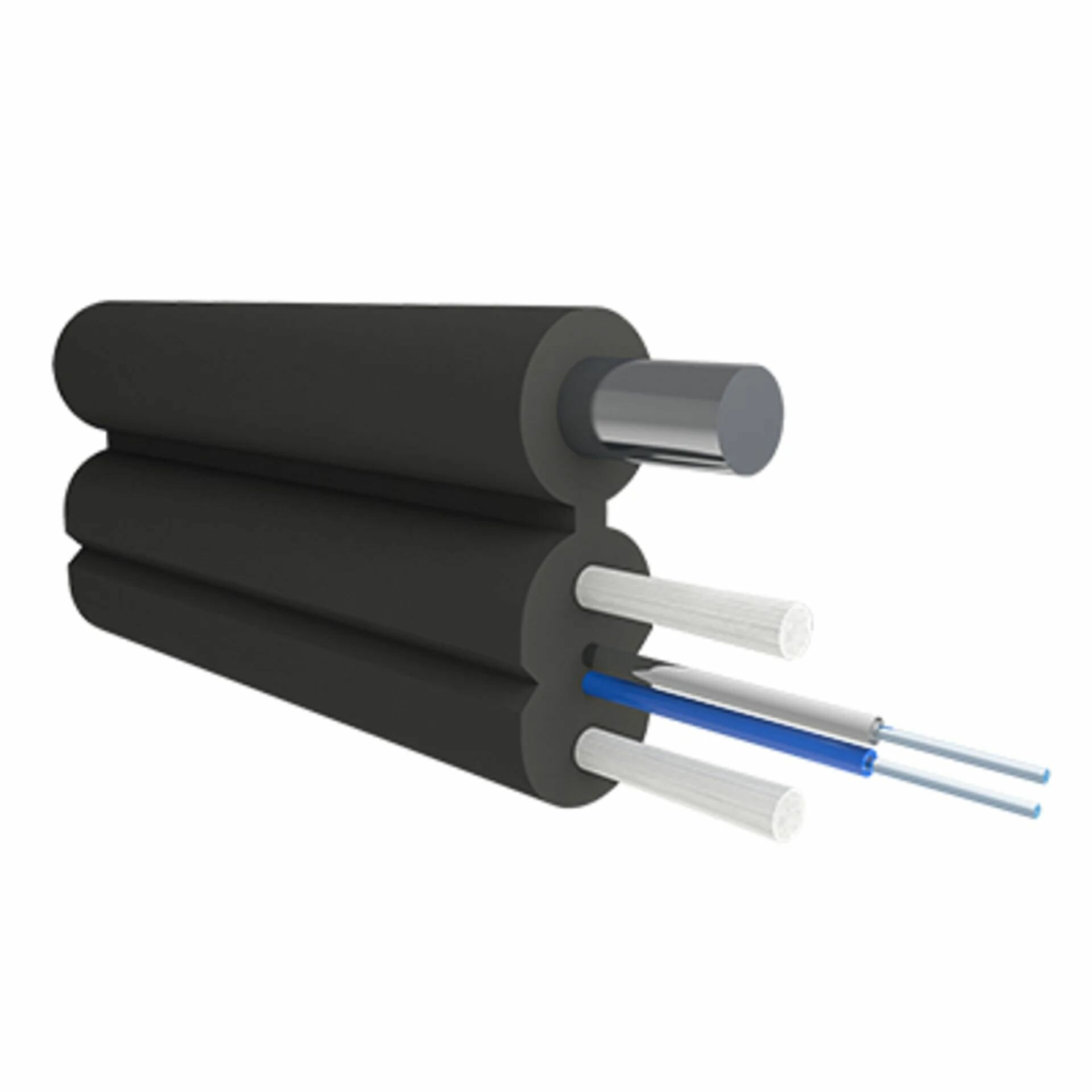 Кабель оптический Alpha Mile Flex FTTx, с дополнительным несущим элементом (проволока 1.0 мм), 2 волокна