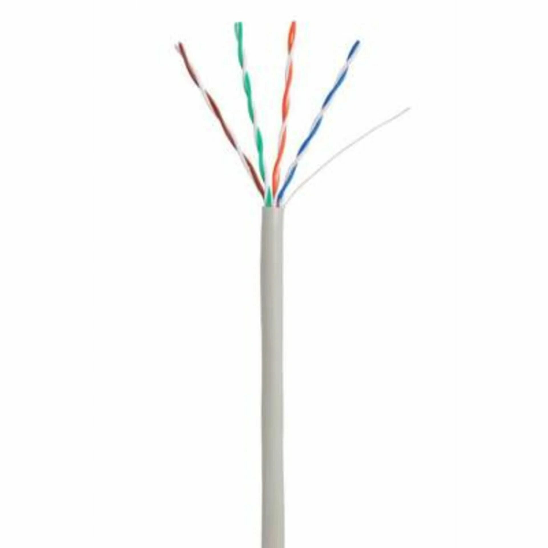Кабель NETLAN U/UTP 4 пары, Кат.5e (Класс D), 100МГц, одножильный, BC (чистая медь), внутренний, PVC нг(B), серый, 305м