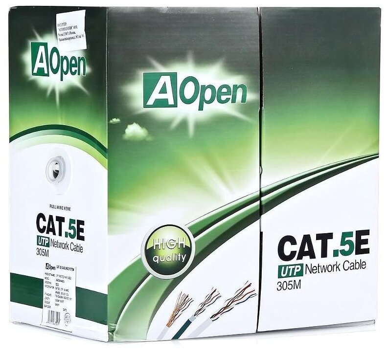 Aopen/Qust ANC514-40 Кабель UTP кат. 5e 4 пары (305м) 0.4мм ССА [6938510882578]