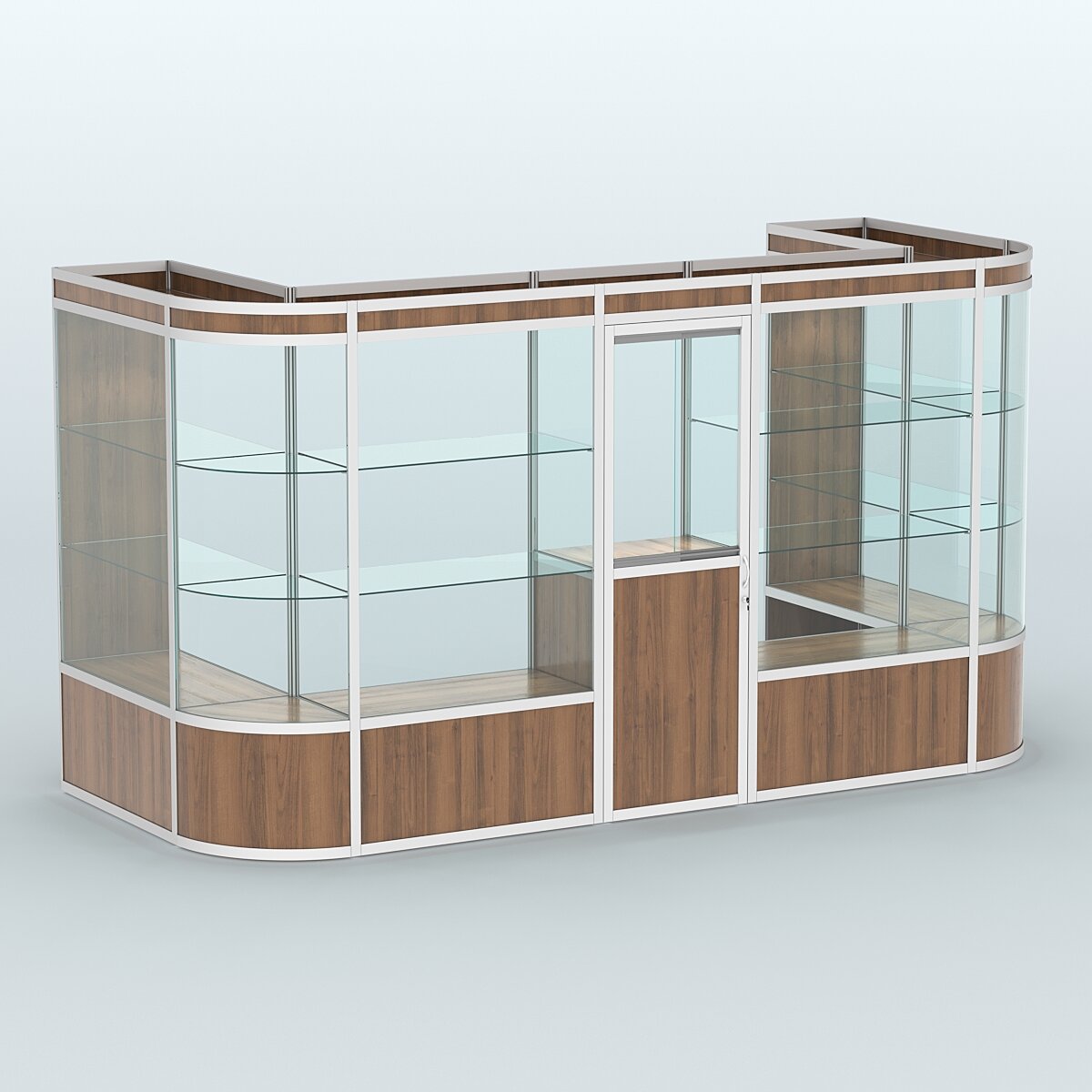 Павильон из профиля пристенный №11а (5,50 кв. м), Орех