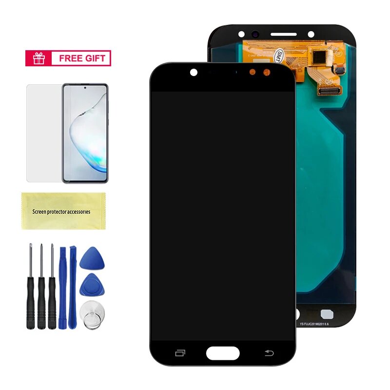 5,5 "Super AMOLED для Samsung Galaxy J7 Pro ЖК-дисплей с цифровым преобразователем AMOLED Black