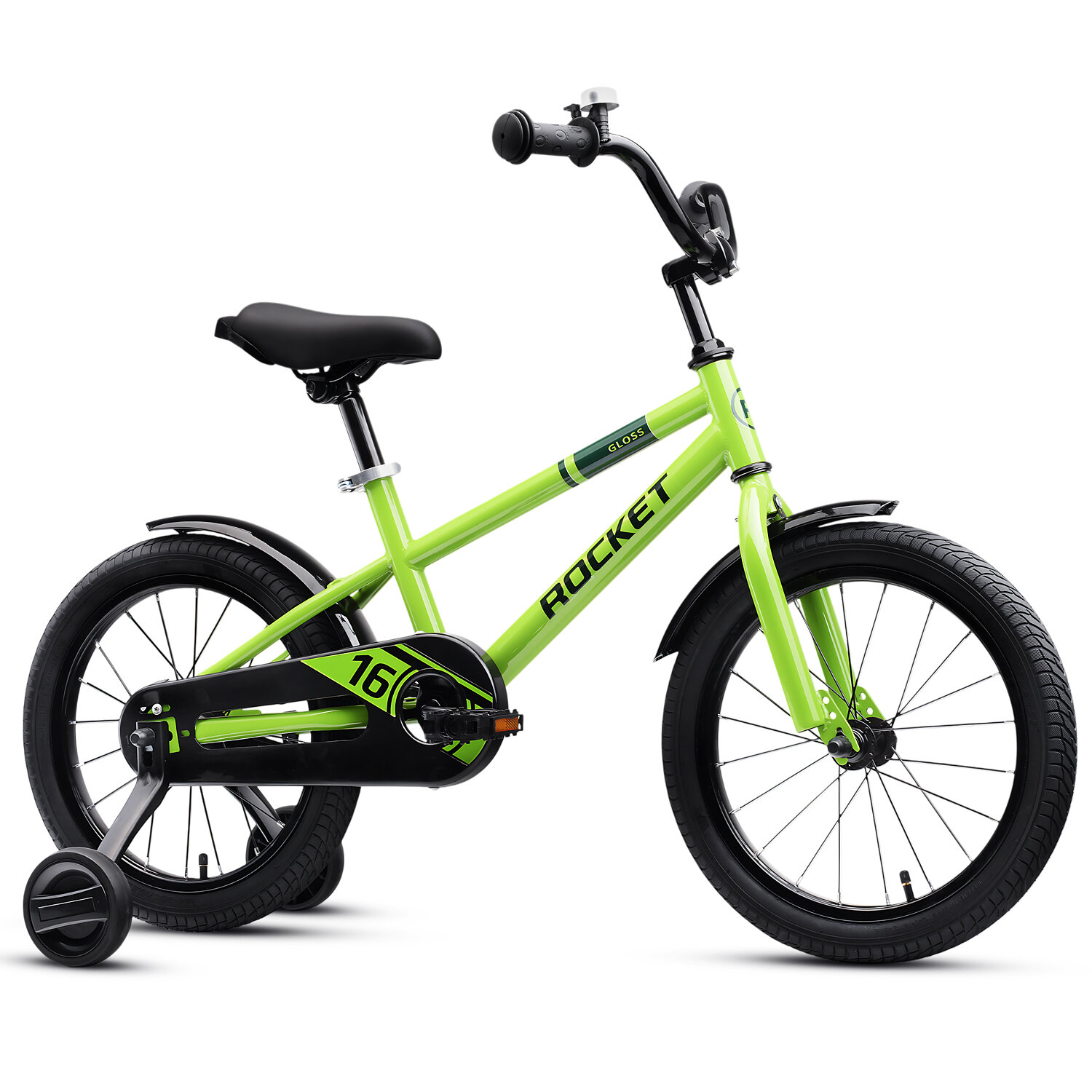 Велосипед 16" Rocket Gloss, цвет зеленый, рост 110 - 125 см.