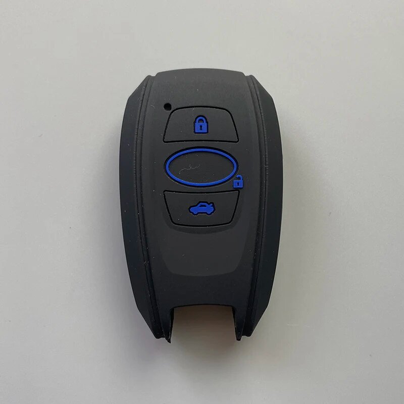 Силиконовый чехол для ключей Subaru black with blue