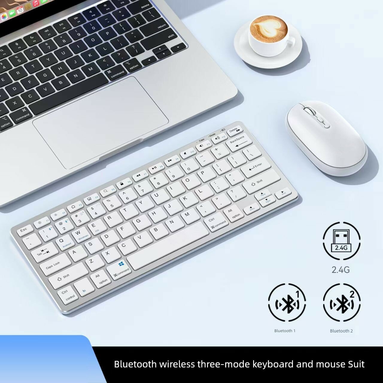 Беспроводной комплект клавиатуры и мыши Bluetooth, перезаряжаемый, подходит для Apple iPad mini, портативный,