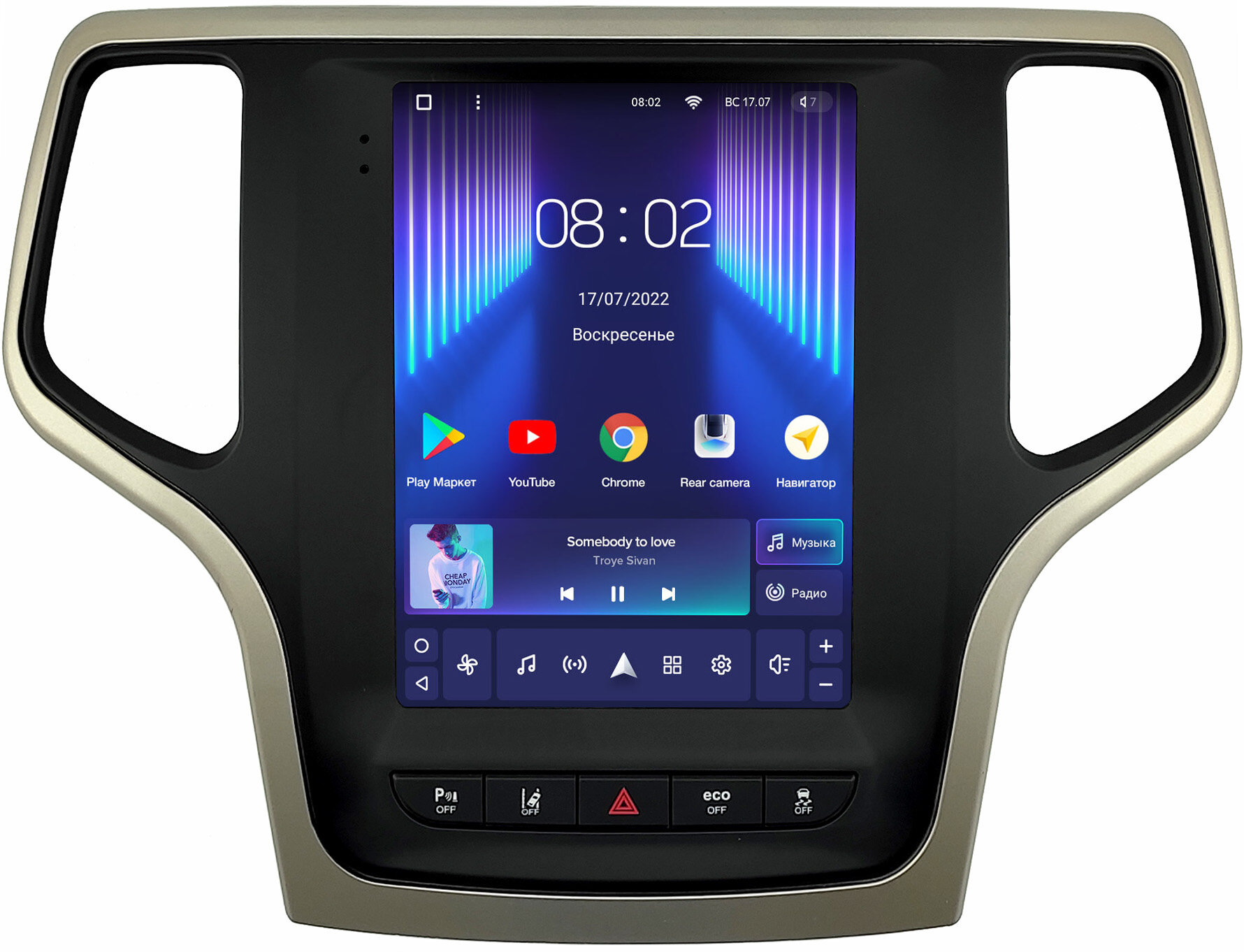 Штатная магнитола Jeep Grand Cherokee 4 (WK2) 2013-2022 Teyes TPRO 2 DS (Tesla) 9.7" 4/32 RM-1312-114 Android 10 (4G-SIM, DSP, QLed)