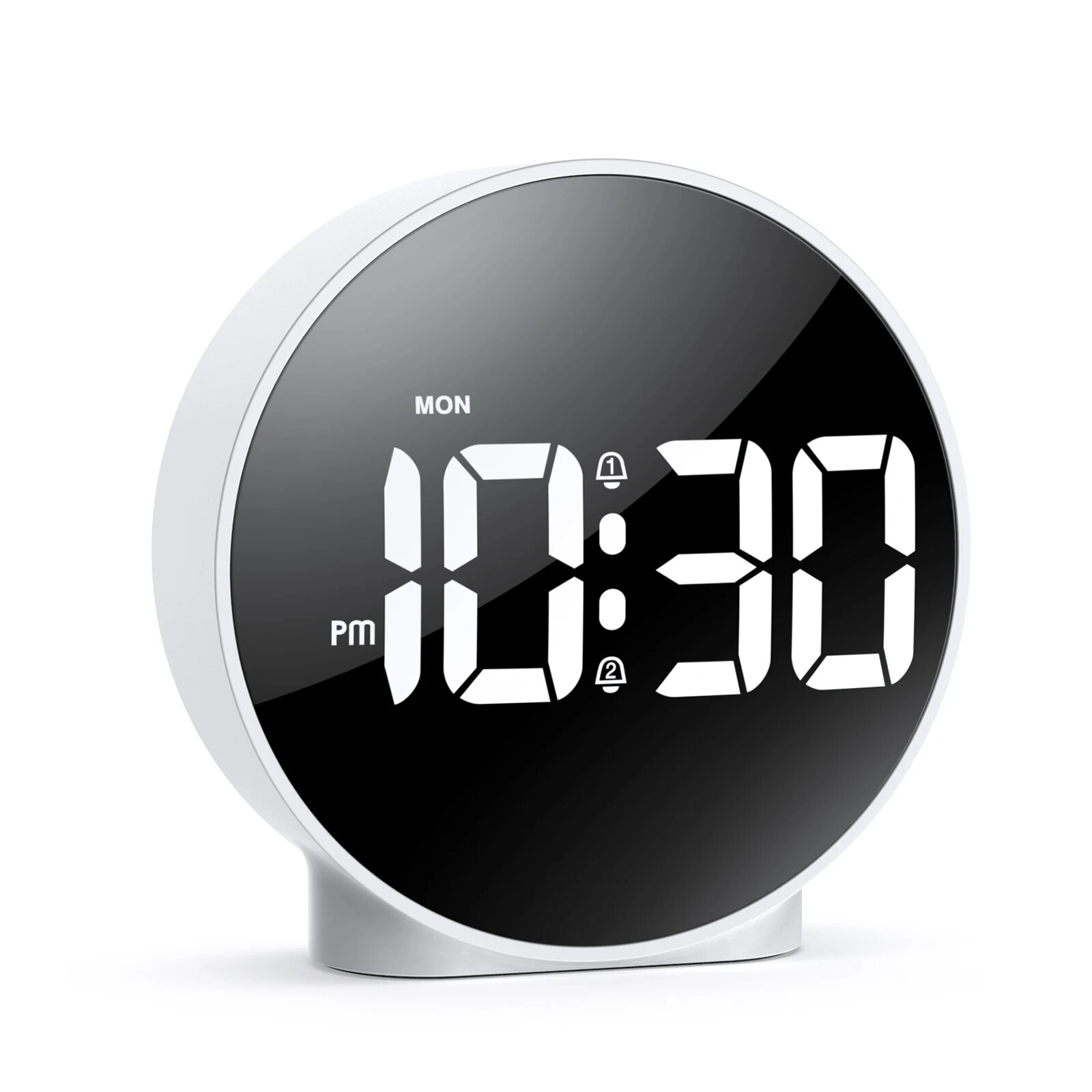 Белый цифровой будильник ORIA LED 10:30 PM