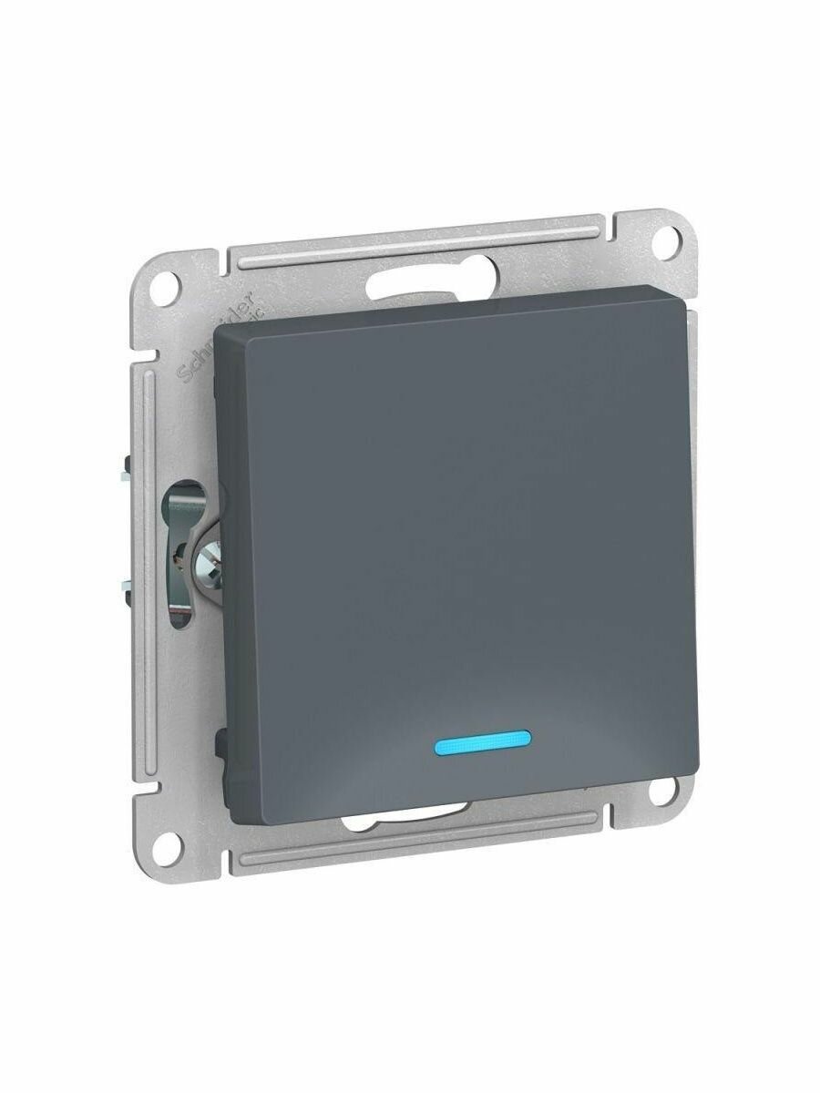 Выключатель 1-кл. СП AtlasDesign 10А IP20 (сх. 1а) 10AX с подсветкой механизм грифель SE ATN000713