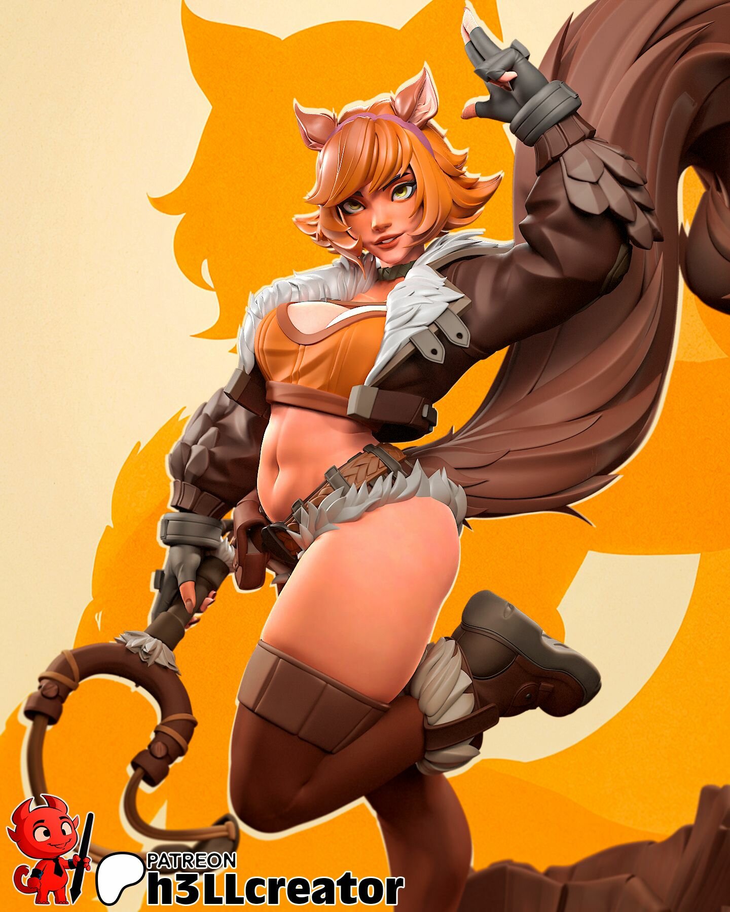 Сборная модель Squirrel Girl (Marvel), 180мм, 1/12 для покраски