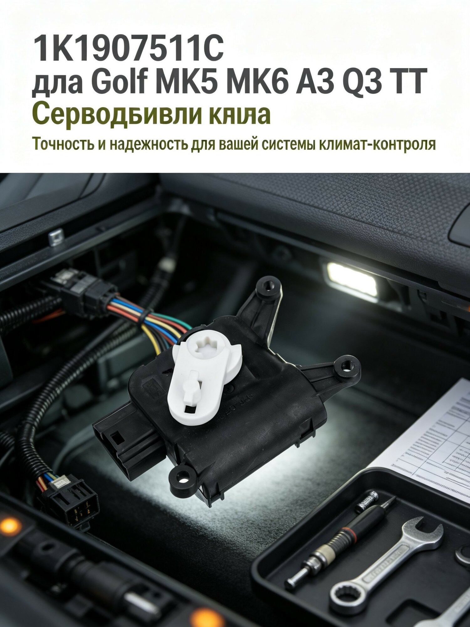 Серводвигатель клапана регулировки температуры, 5-контактный для авто с левосторонним рулём, совместим с Golf MK5