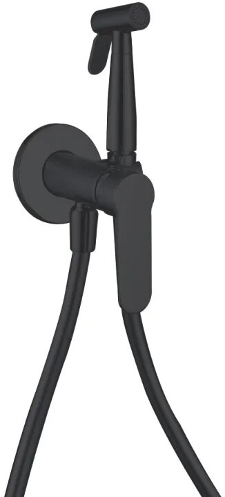 Гигиенический душ Aquanet Passion AF300-52B встраиваемый, скрытого монтажа, со смесителем, черный, матовый, латунь, рычажный, смеситель для биде