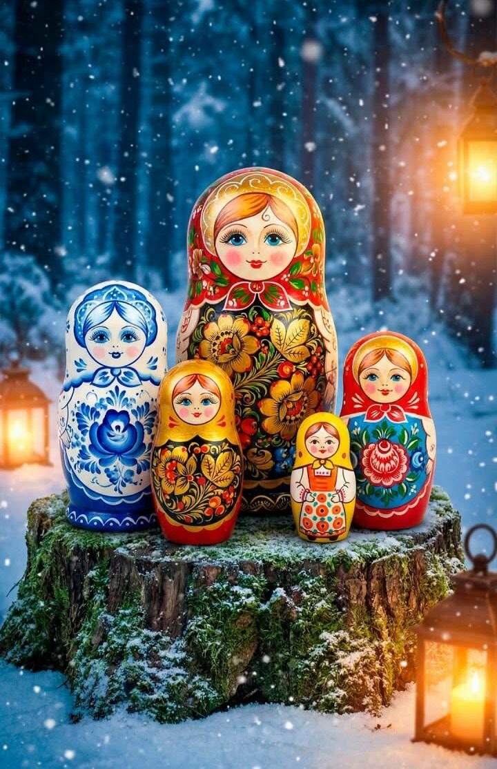 Алмазная Мозаика "Матрешка" 30х40 См Алмазная Вышивка / Картина Стразами Подарков / Украшения