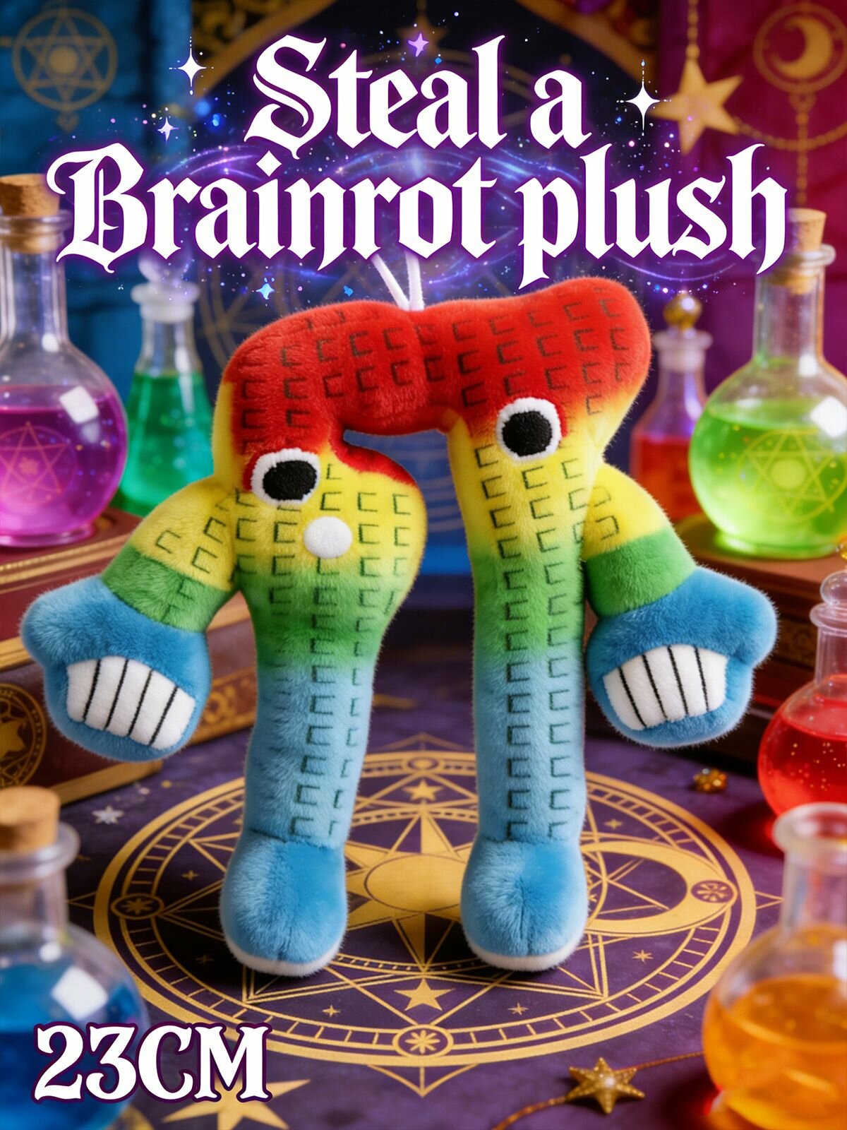 Мягкая игрушка роблокс roblox Укради брейнрот 67 Steal a Brainrot plush ,1 шт