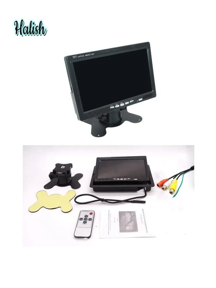Мини-телевизор, 7-дюймовый HD-монитор, 800X480, портативные автомобильные ЖК-экраны на DVD / CMMB, два входа совместим с легковых автомобилей, грузовиков