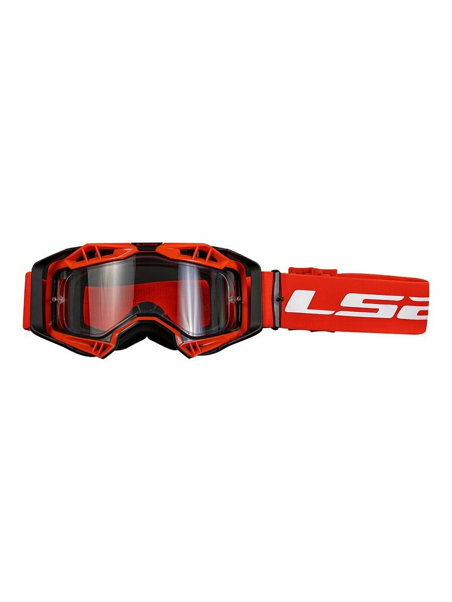 Кроссовые очки ( мотоочки или мотомаска ) LS2 AURA ENDURO SERIES Black Red/Clear Visor