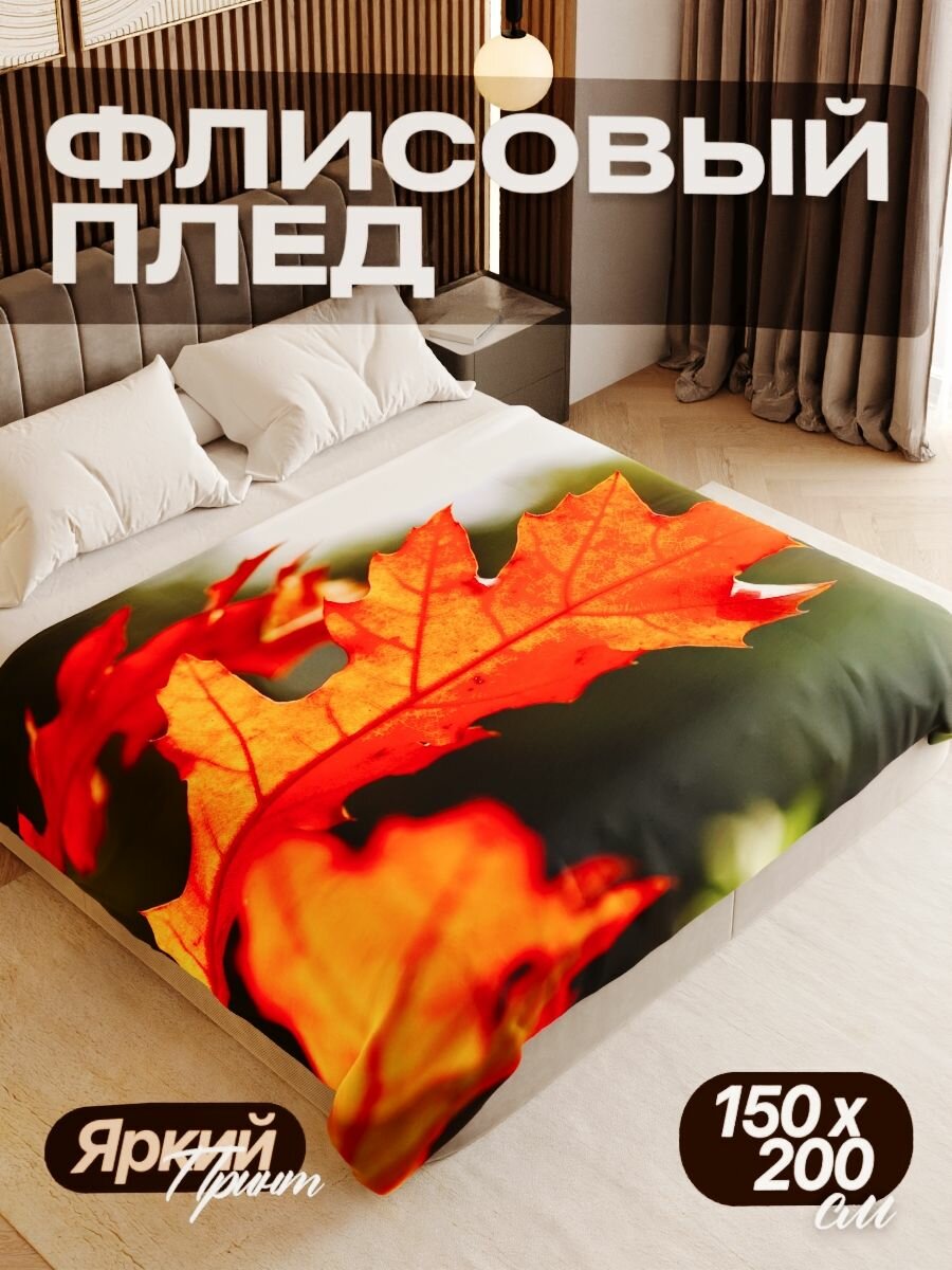 Плед флисовый 150х200 см мягкий теплый покрывало для дома