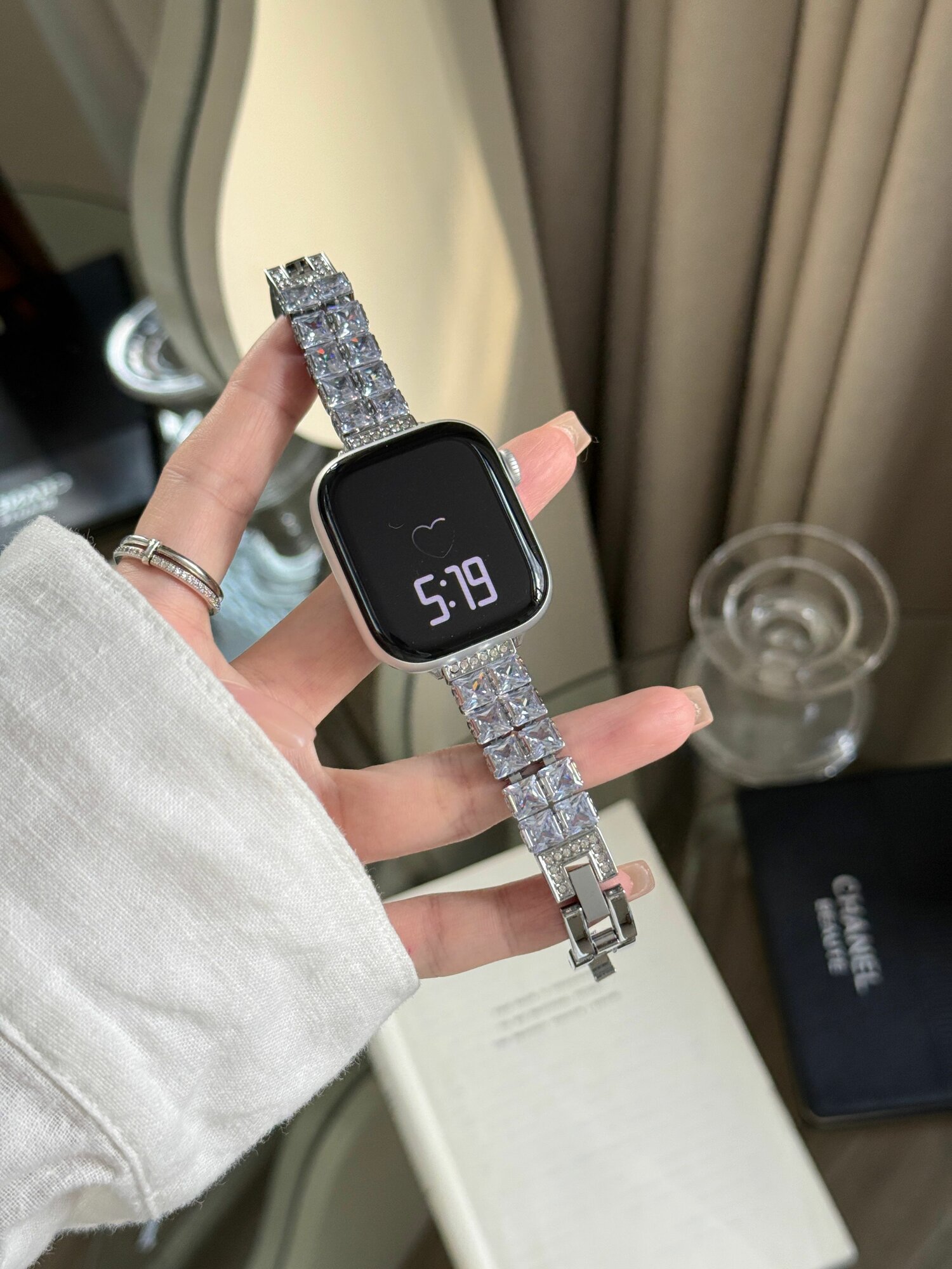 Металлический ремешок для Huawei Watch Fit 3/ Fit 4/ Fit 4 Pro, Двухрядный из нержавеющей стали с яркими бриллиантами, стильный и удобный