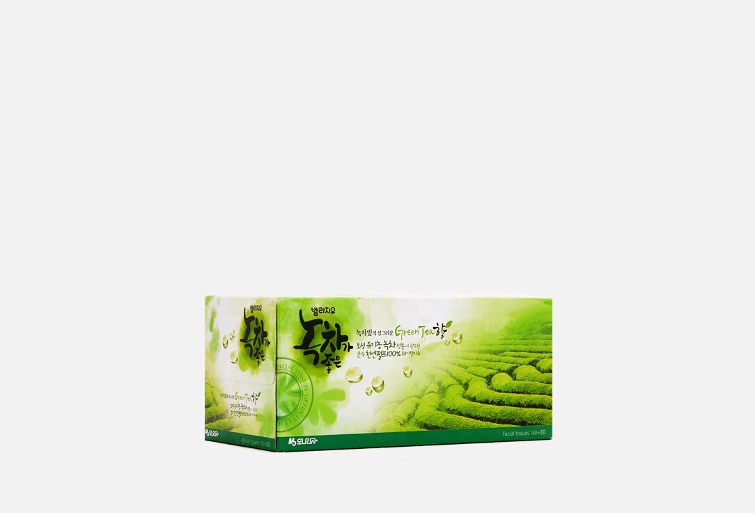 Monalisa Bellagio Green Tea Салфетки для лица двухслойные с органическим зеленым чаем 210шт