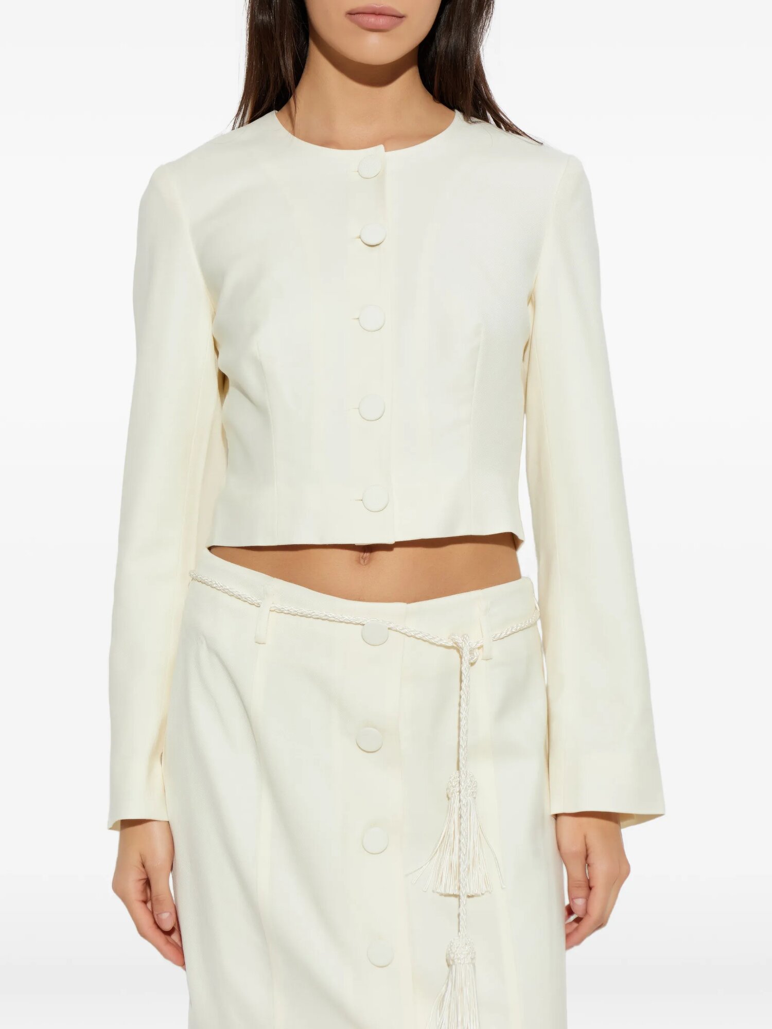 Куртка POSSE Elspeth button-up wool cropped jacket, размер 46, разноцветный — фото 1