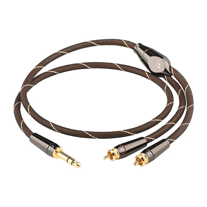HiFi кабель 6.5 Jack к 2RCA 0.5m