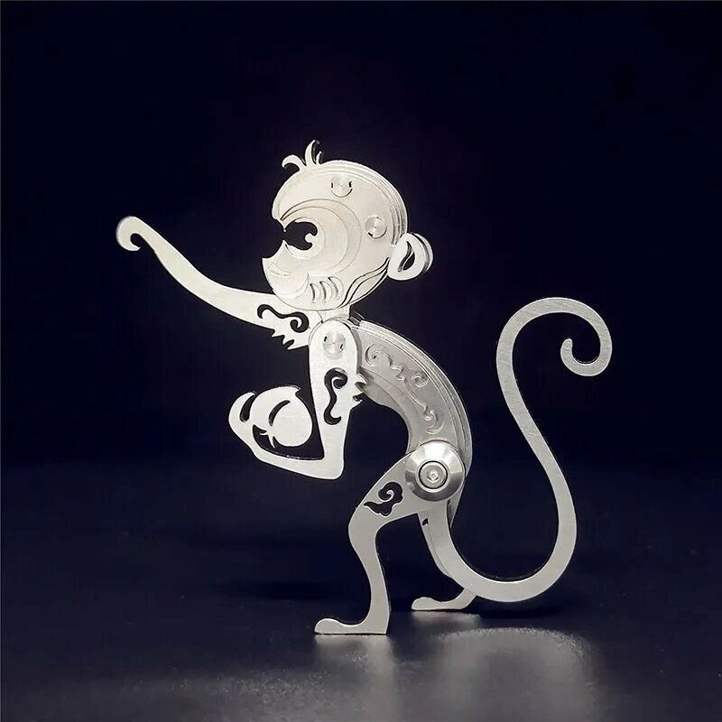 Головоломка Zodiac Monkey 3D, металлическая, серебристая, светло-серая