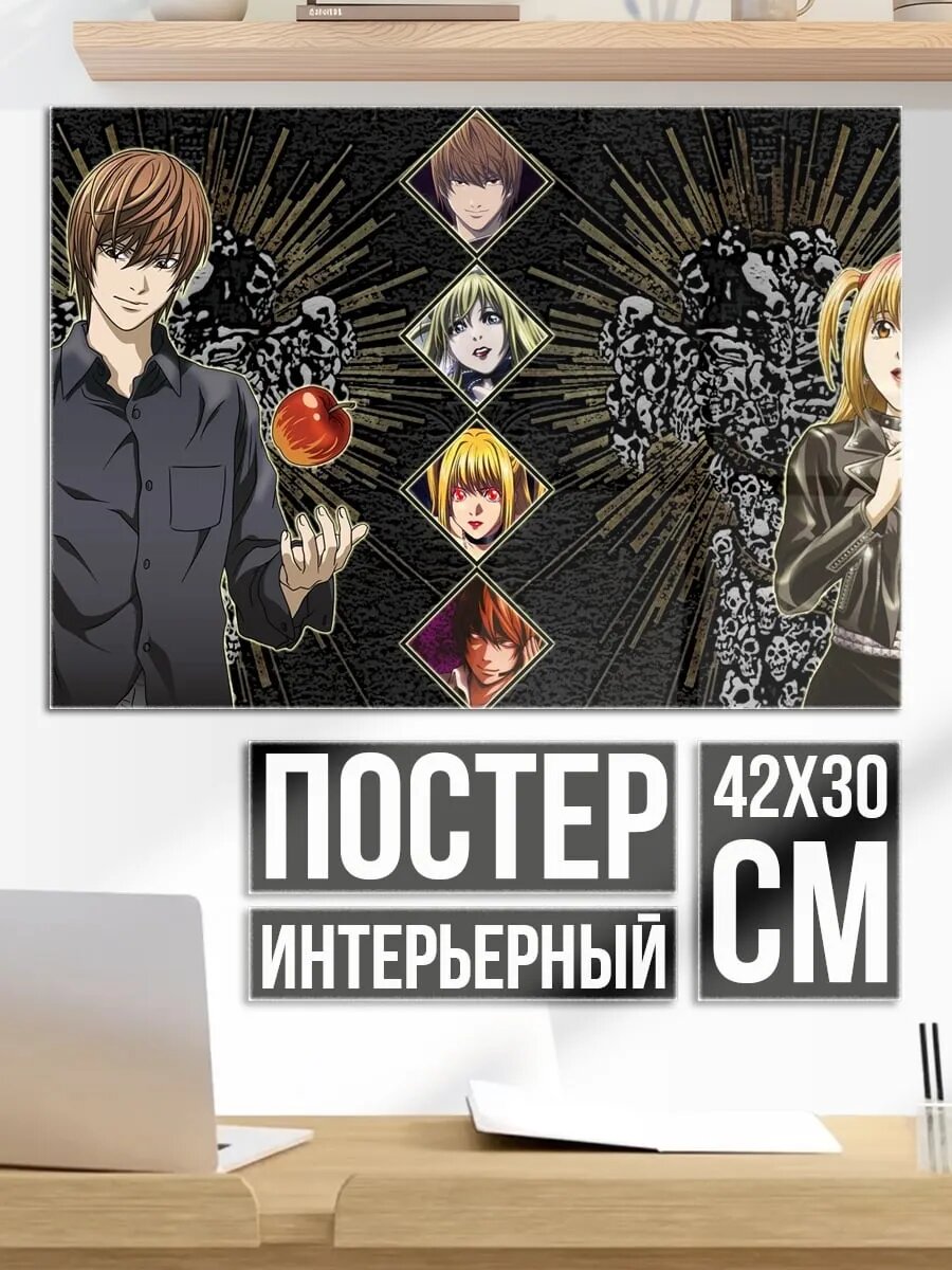 Плакат постер Персонажи Тетрадь Смерти
