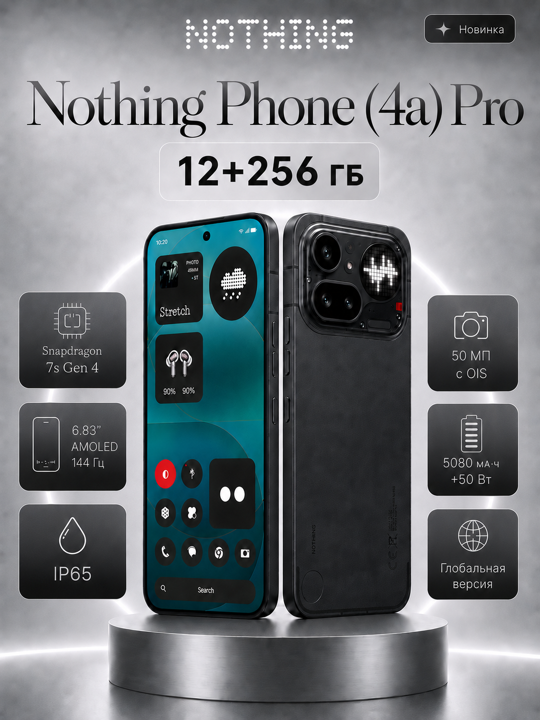 Смартфон Nothing 4a Pro 12GB/256GB AMOLED 6,83" черный Глобальная Версия