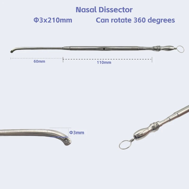 Носовой диссектор, 3x210mm, 360° вращение, dissector 3