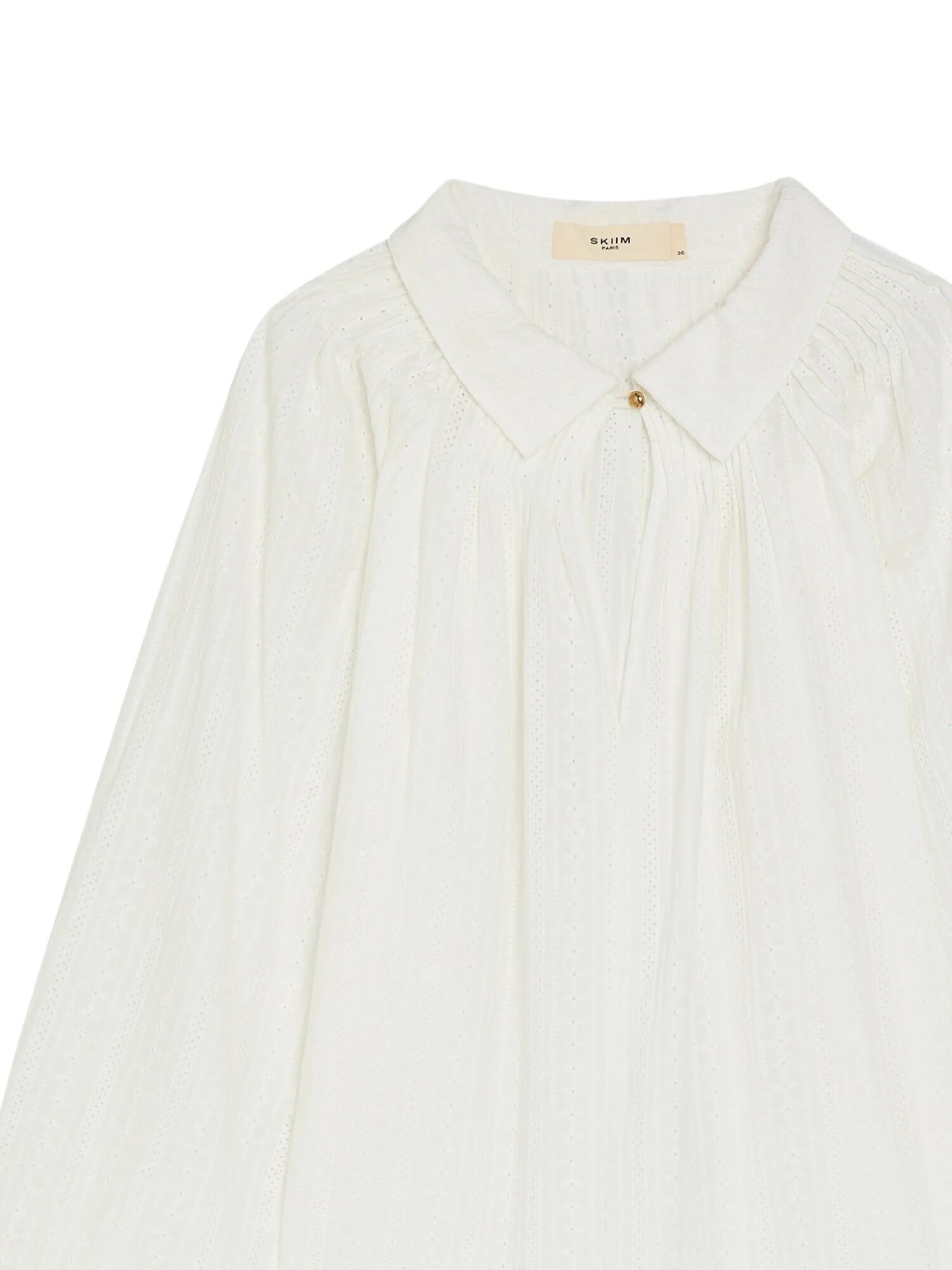 Блуза SKIIM Collared blouse, размер 38, бежевый/белый — фото 1