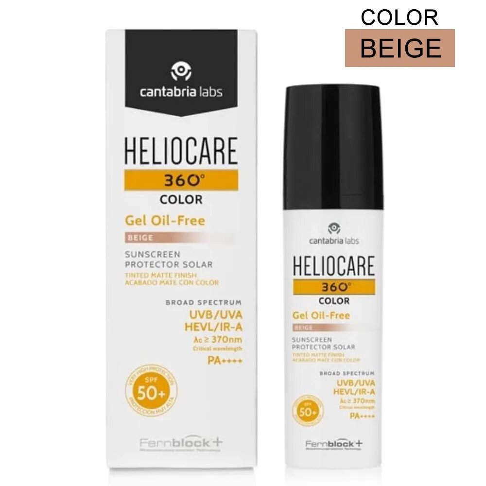 HelioCare 360 Gel Oil-Free Dry Touch Color Beige - Солнцезащитный гель с SPF 50 для нормальной и жирной кожи, цвет: бежевый, 50 мл