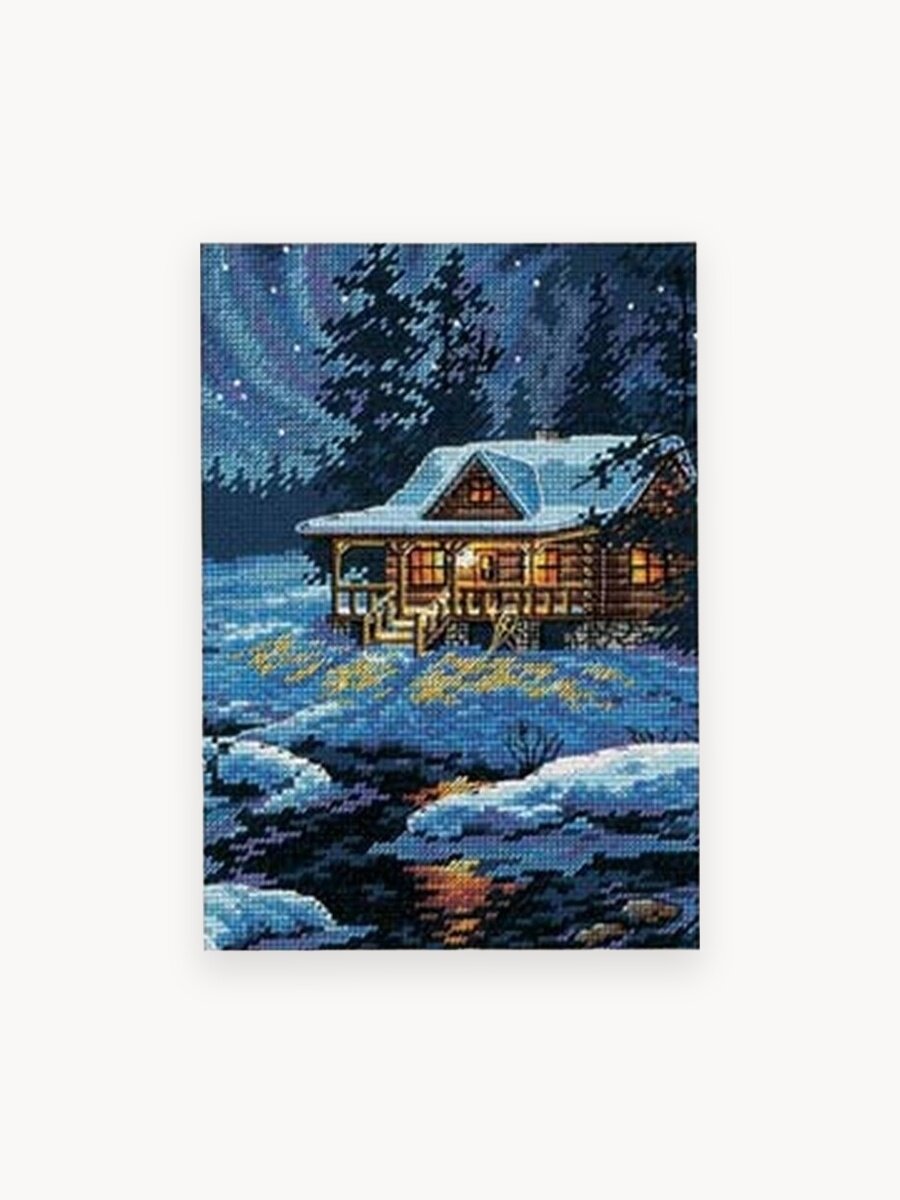65007 Набор для вышивания крестом DIMENSIONS Moonlit Cabin"Лунный домик"