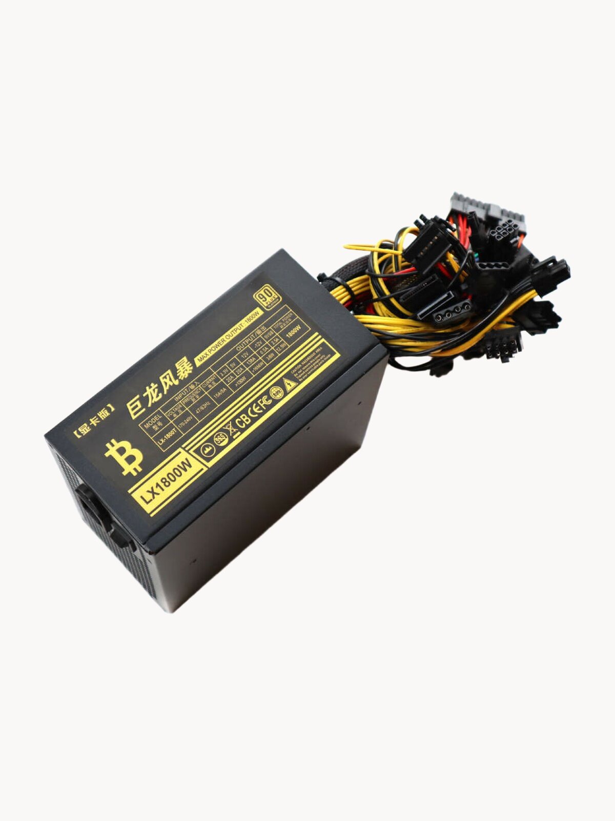 Блок питания для майнинга ATX 1800 ватт тихий (12 разъемов 6+2)