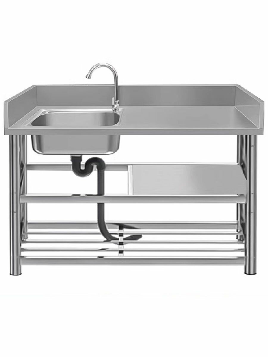 Кухонная мойка, стол из нержавеющей стали С краном горячей и холодной воды, Уличная походная раковина
