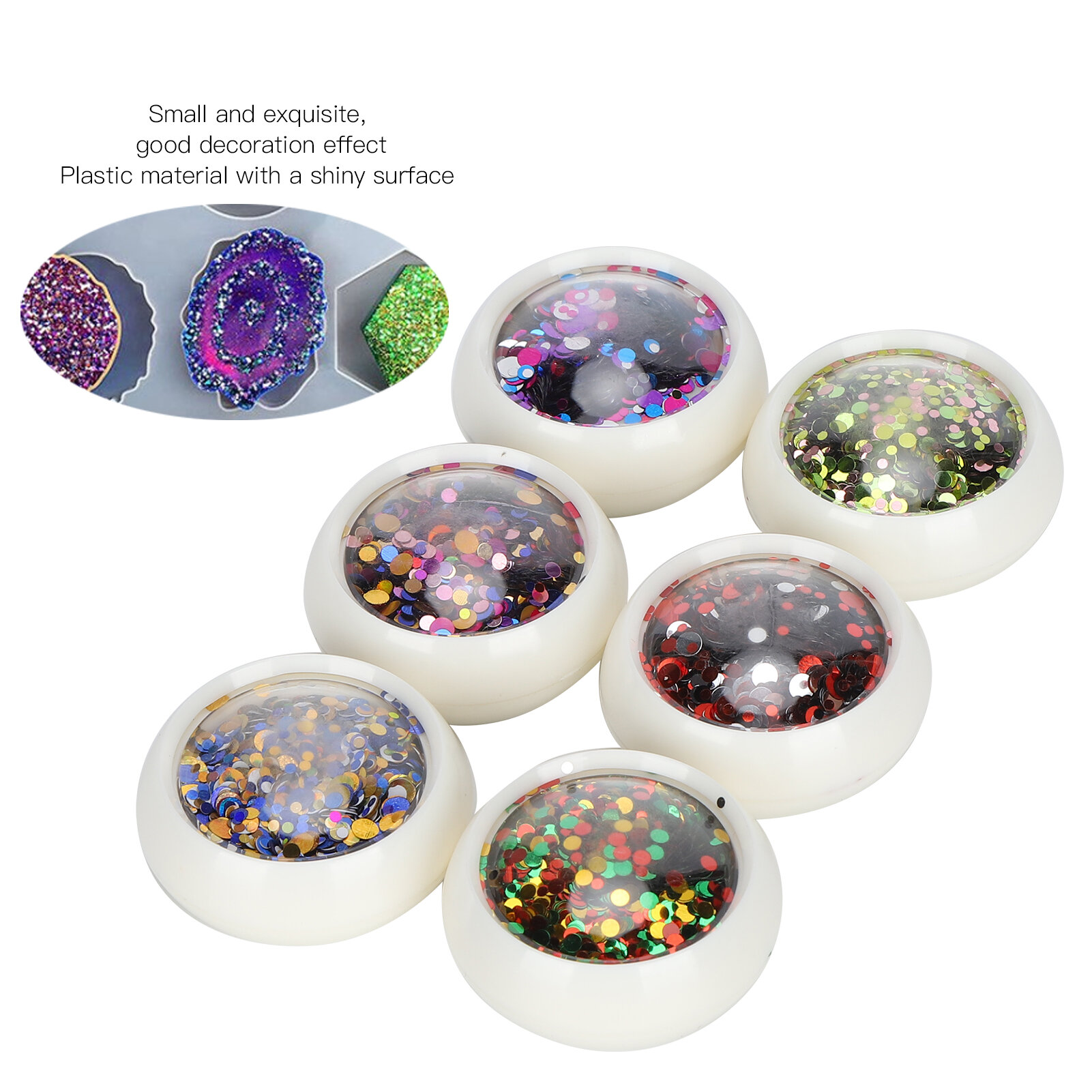 6 коробок с круглыми блестками, пластиковые красочные блестящие декоративные крошки, принадлежности для украшений «сделай сам»