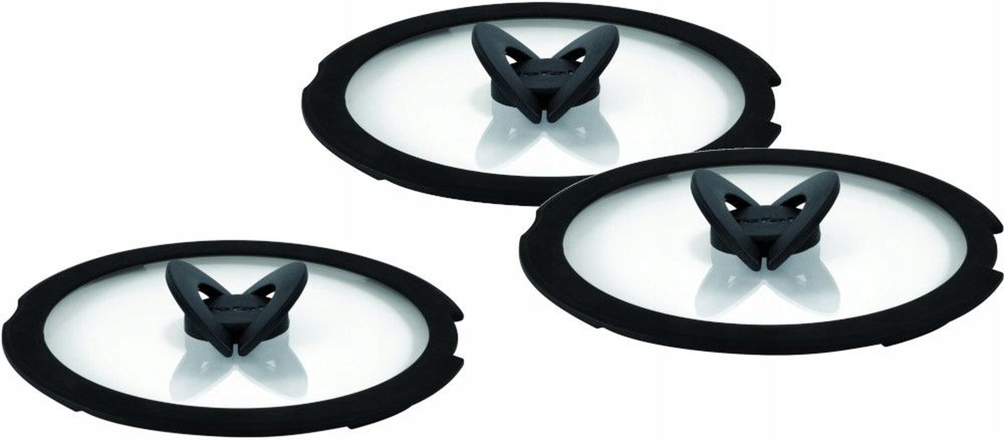 Набор крышек Tefal "Ingenio", складные ручки, 18, 20, 24 см, прозрачные