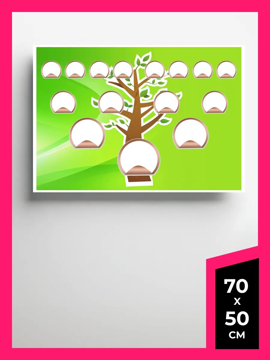 Плакат Семейное древо Постер 6 A5070, матовая фотобумага премиум качества