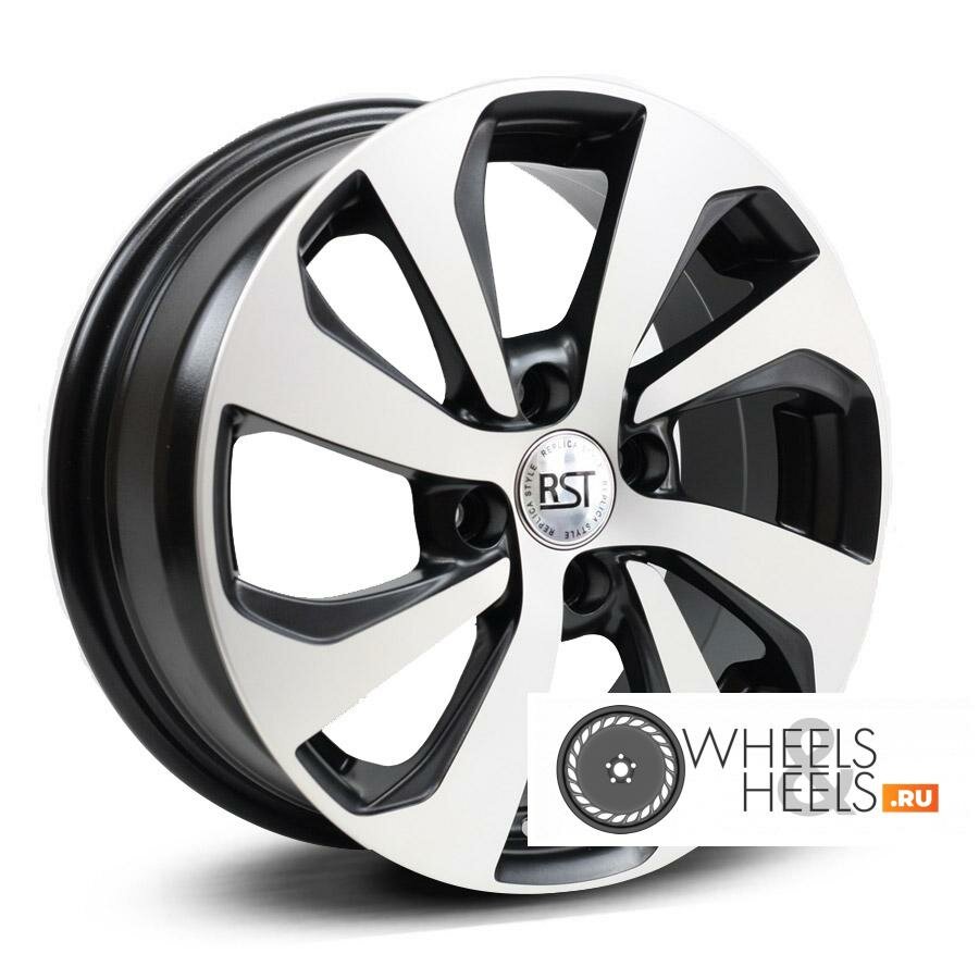 Диск автомобильный литой RST R005 15x6 4x100 et40 dia60.1 Черный с полированной лицевой поверхностью