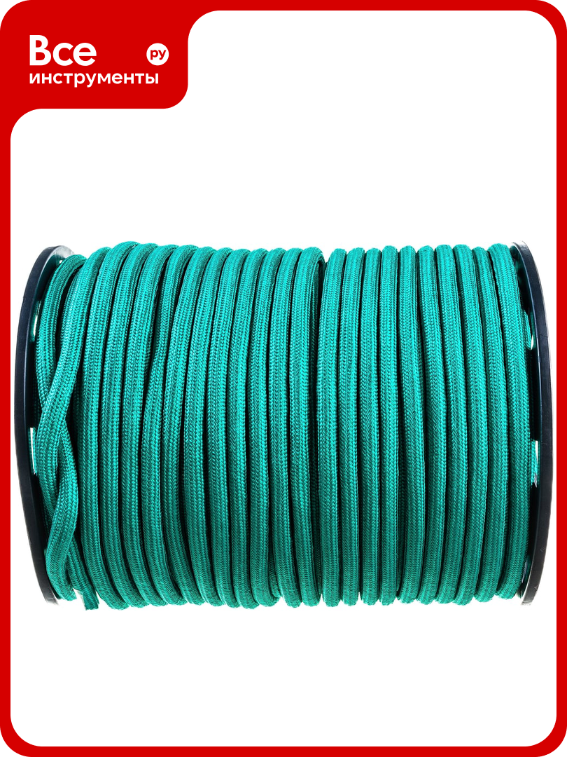 Плетеная веревка эбис п/п 12 мм 100 м зеленая 188, зеленый