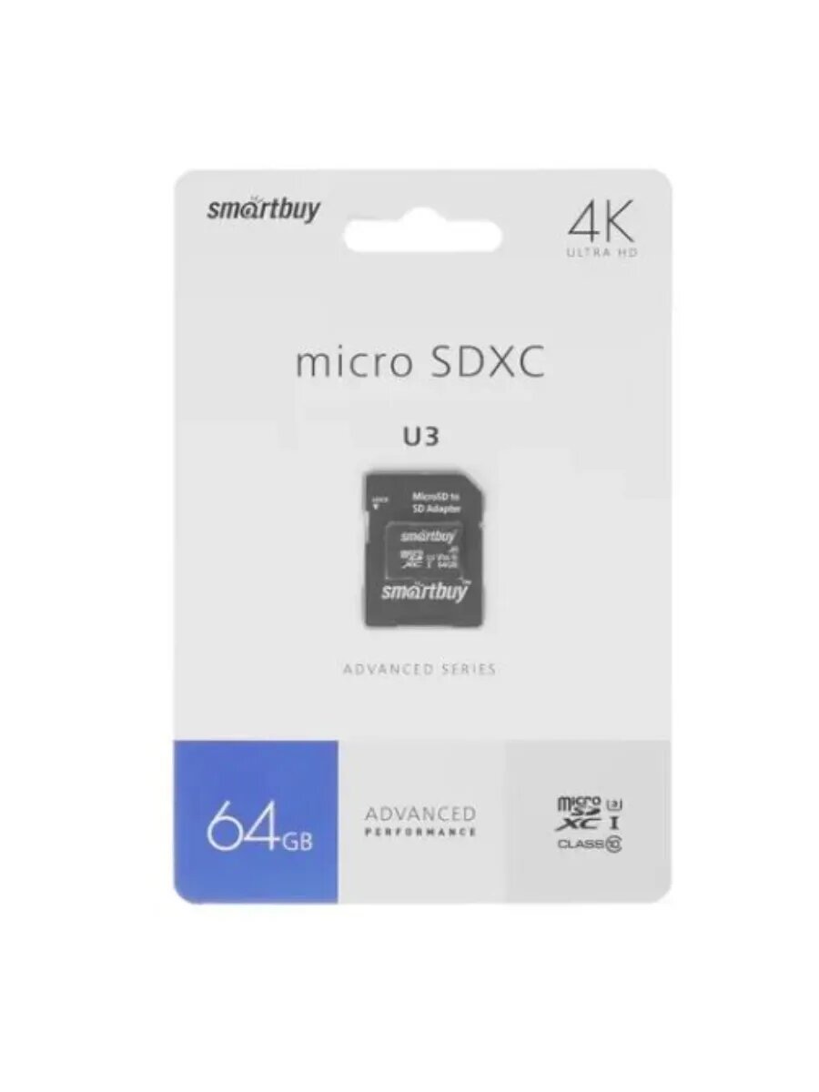 Advanced microSDXC 64 ГБ SB64GBSDU1A-AD Class 10, UHS-I U3