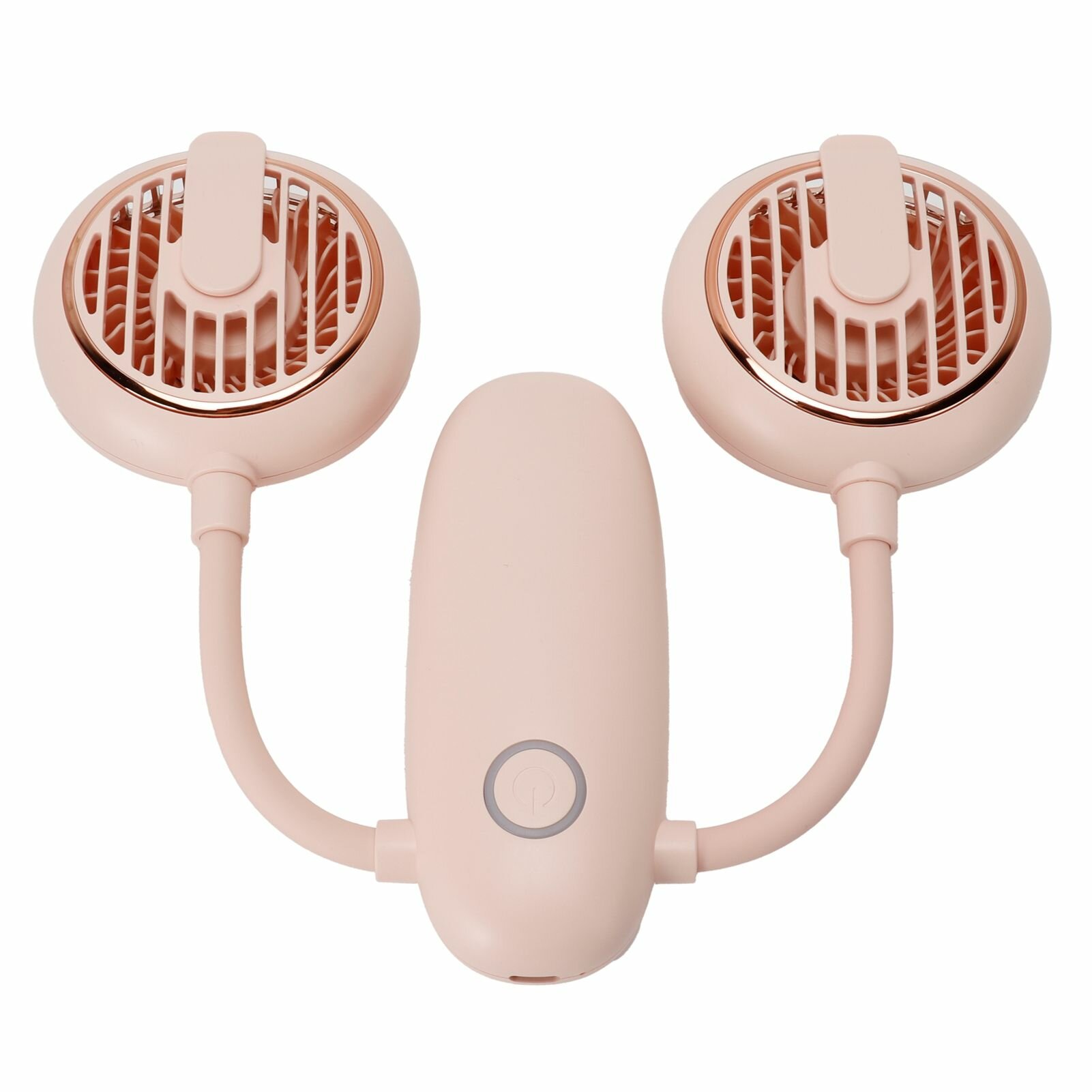 USB-вентилятор DualHead 360 поворотный, розовый, легкий, с 4800mAh аккумулятором