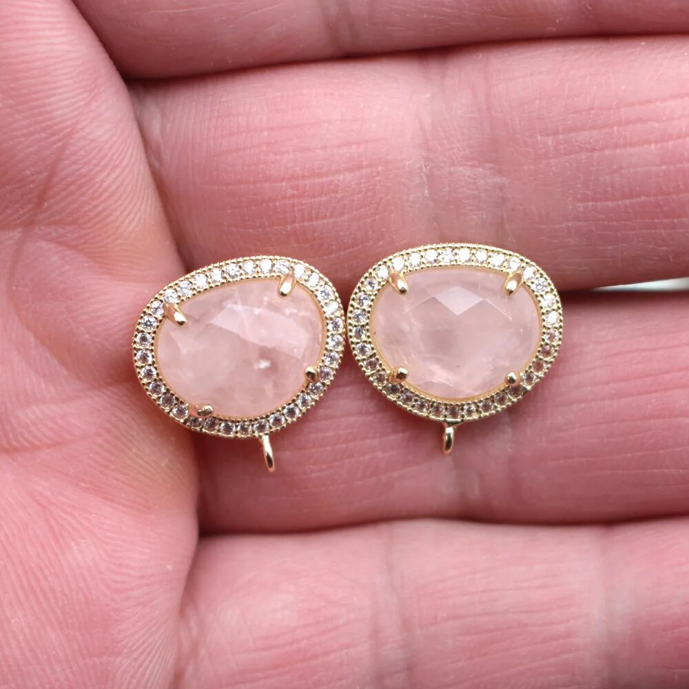 Серьги из циркония CLDXUCLD 6 пар Розовый, rose quartz