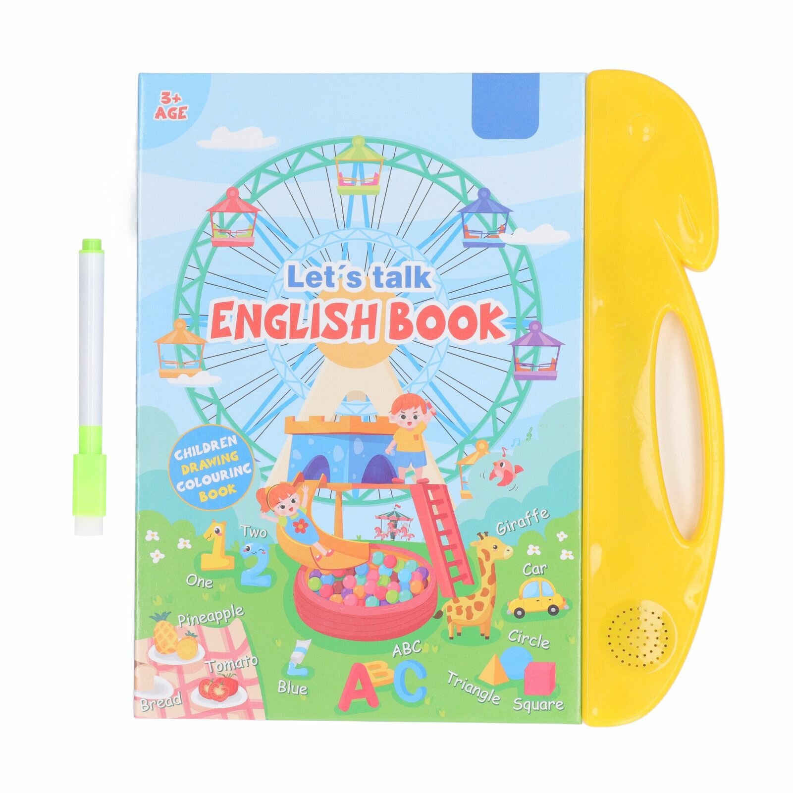 Звуковая книга для изучения английских букв Electronic Toddler Yellow LWB401, обучение для детей, игры, питание от 3х батареек типа AAA