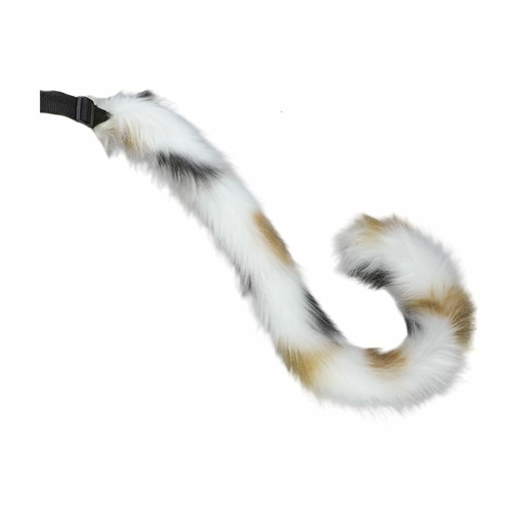 Кошачьи ушки-ободок, Черный верблюжий белый - Хвост