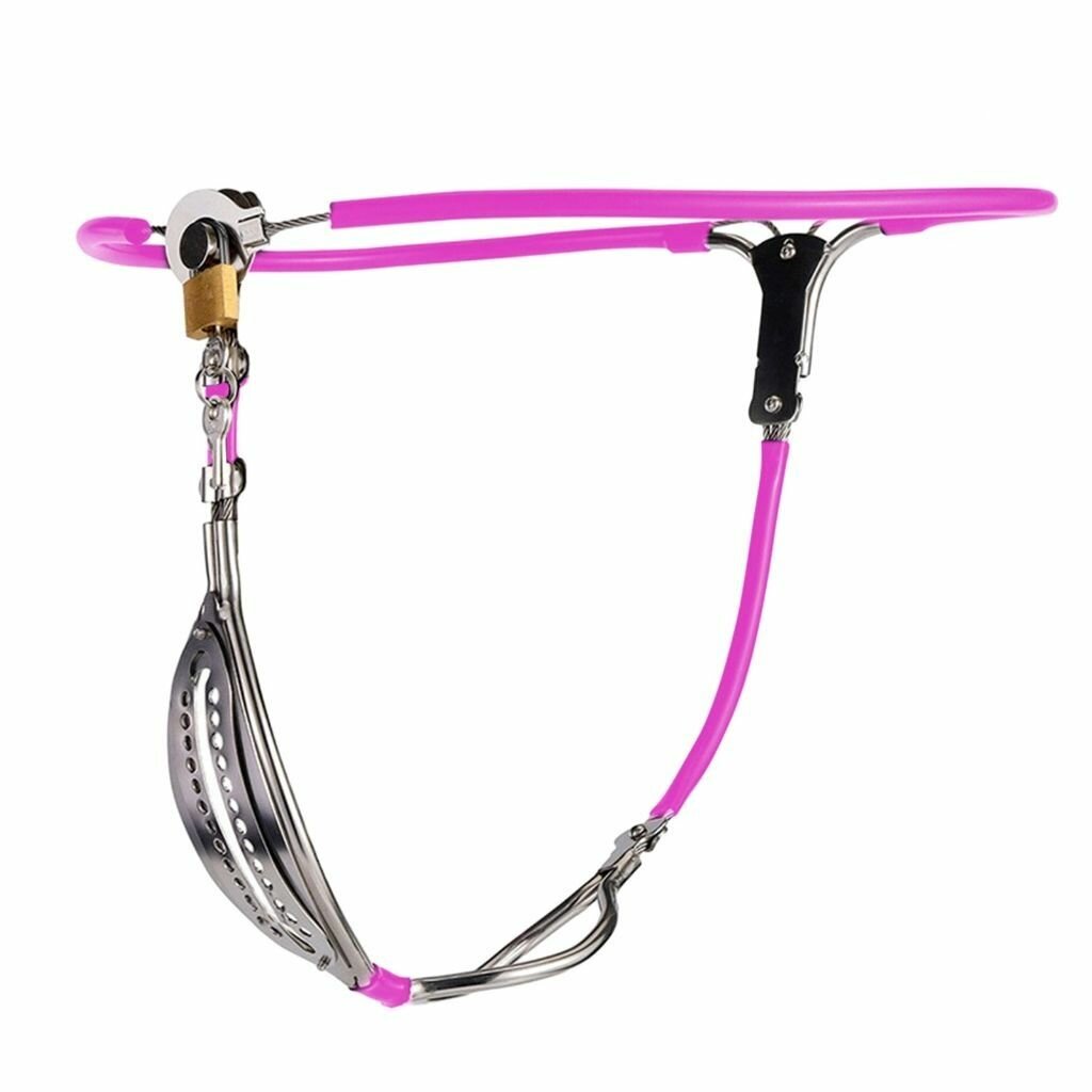 Игрушка pure chastity невидимый замок пояса верности для эротических секс-товаров с защитой от волка-розовый