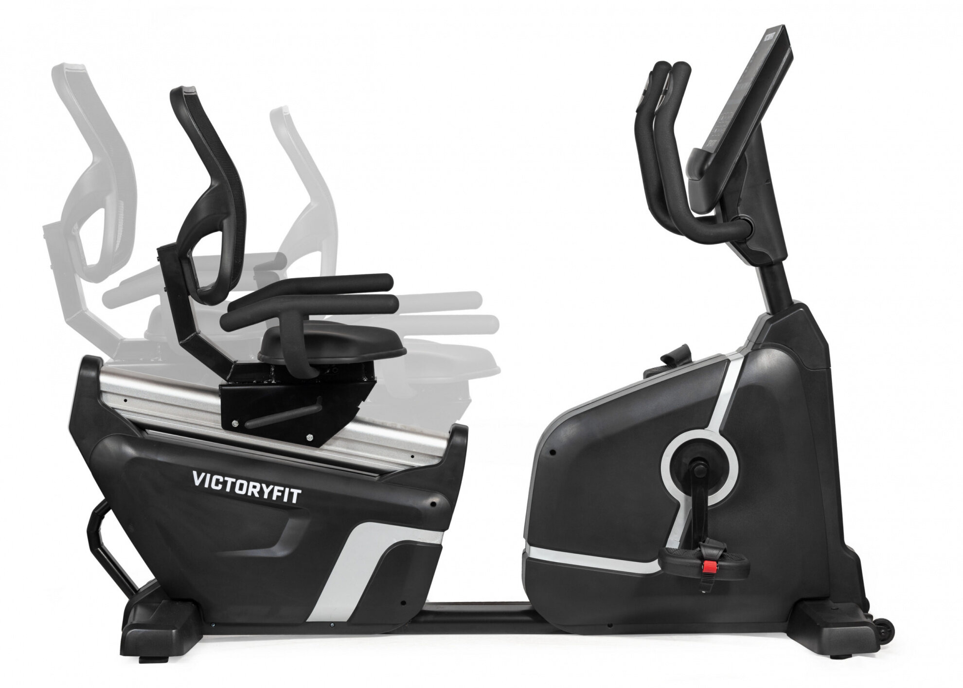 Велотренажер VictoryFit VF-D006, горизонтальный, до 150кг, 32 программы тренировки